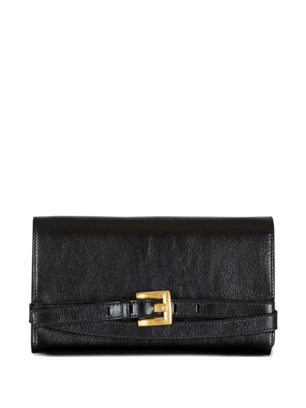 Balmain Women "Shuffle" Wallet On Chain Crinkled Leather – Luosophy