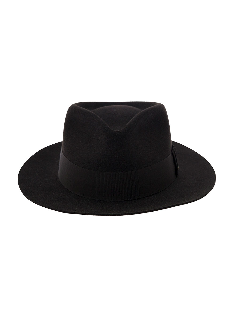 Saint Laurent Women Black Fedora Hat With Engraved Logo In Felt Woman ...