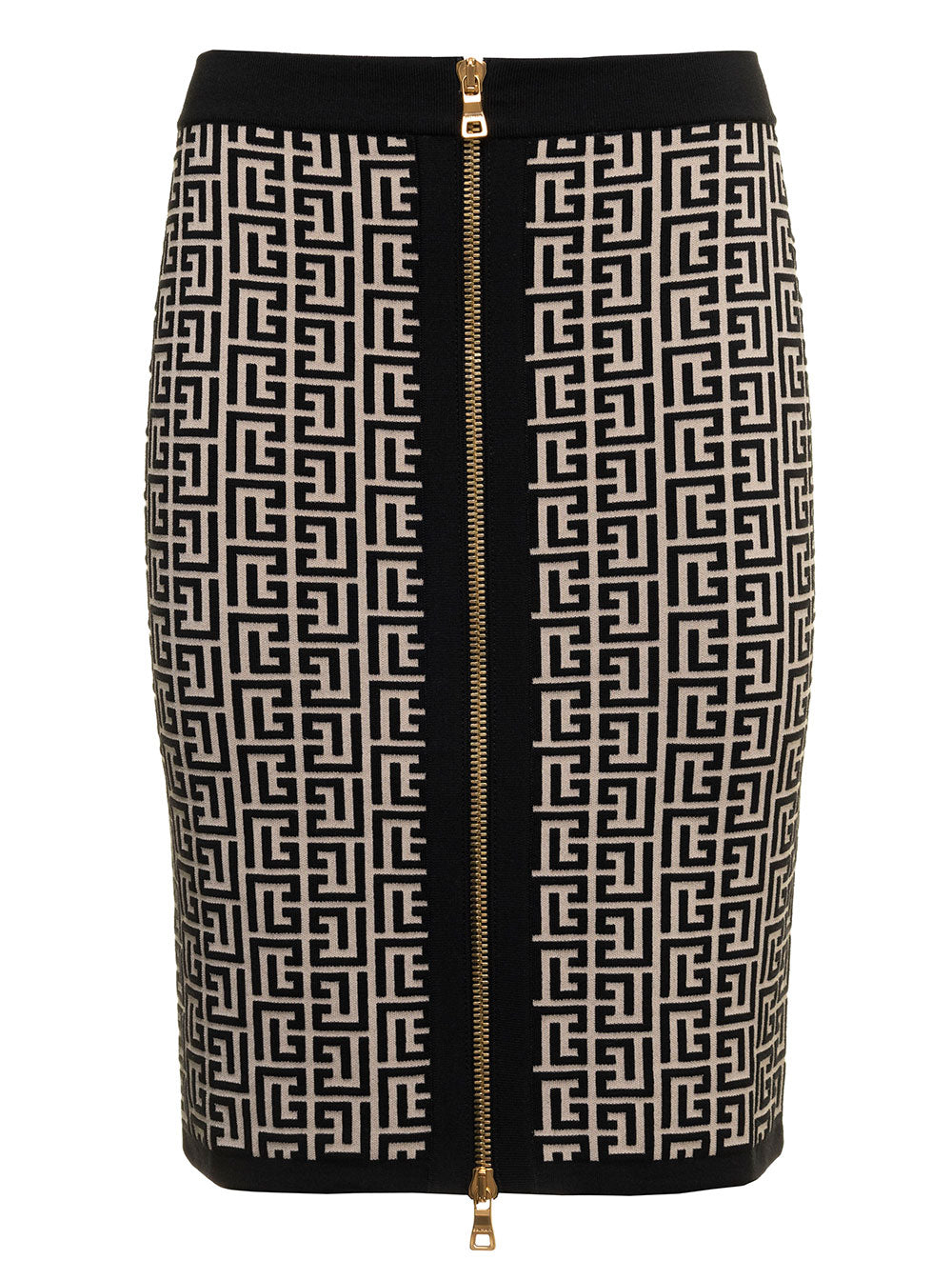 Balmain Women Balmain Woman's Monogram Wool Pencil Skirt With Zip ...