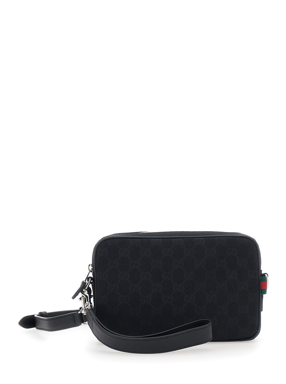 Gucci Men Black Crossbody Bag With All-Over Gg Motif In Fabric Man ...